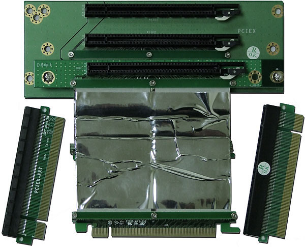 2U 3 x PCI Express 16x Left Angle Riser Card w/ Ribbon 2U3E16XLC